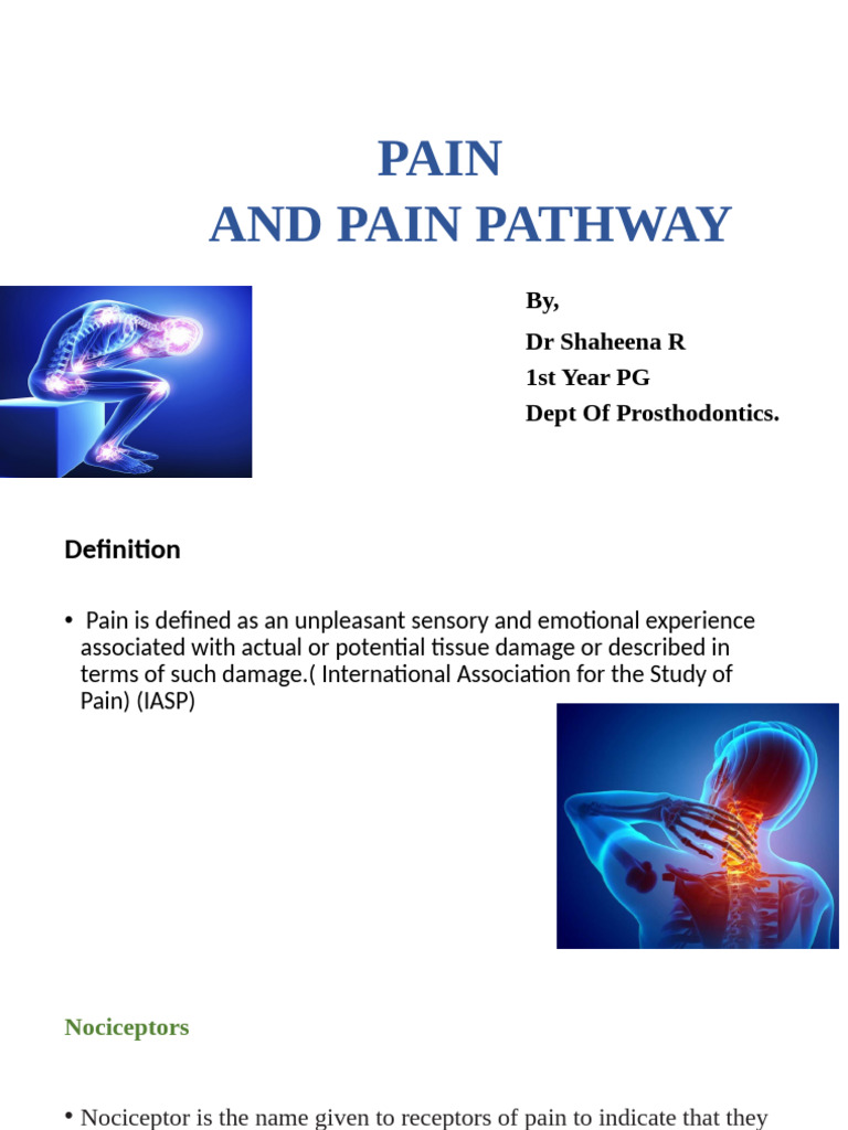 Pain and Pain Pathway and Types of Pain and Receptors | PDF | Pain ...