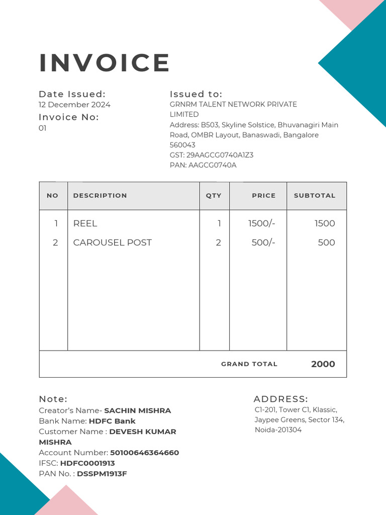 Invoice #01 | PDF