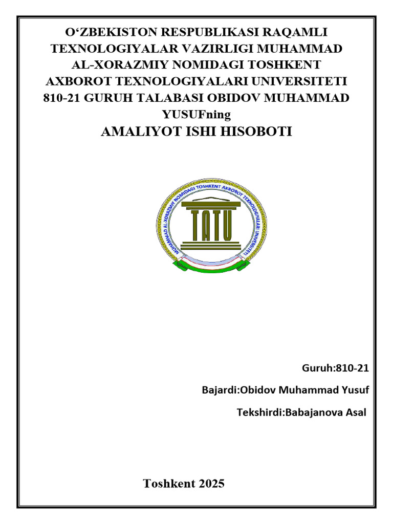 Amaliyot | PDF