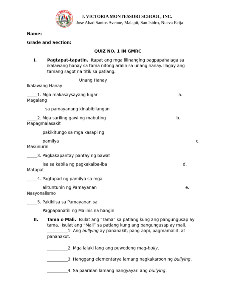 GMRC Quiz | PDF