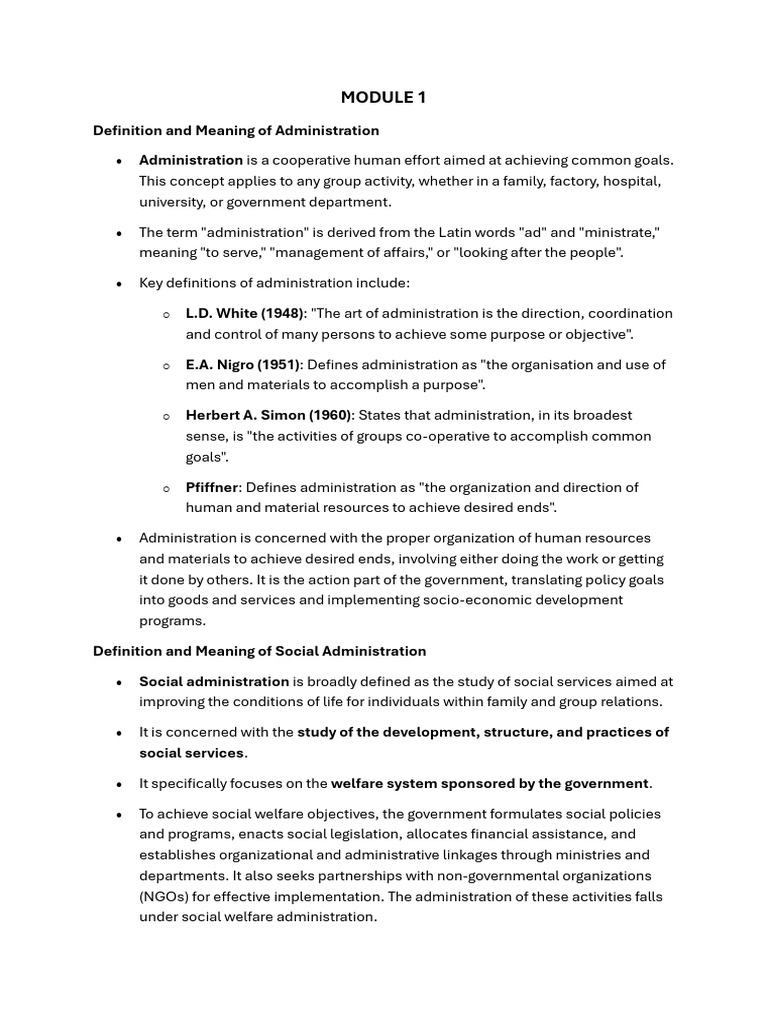 Understanding Administration and Social Welfare | PDF | Policy