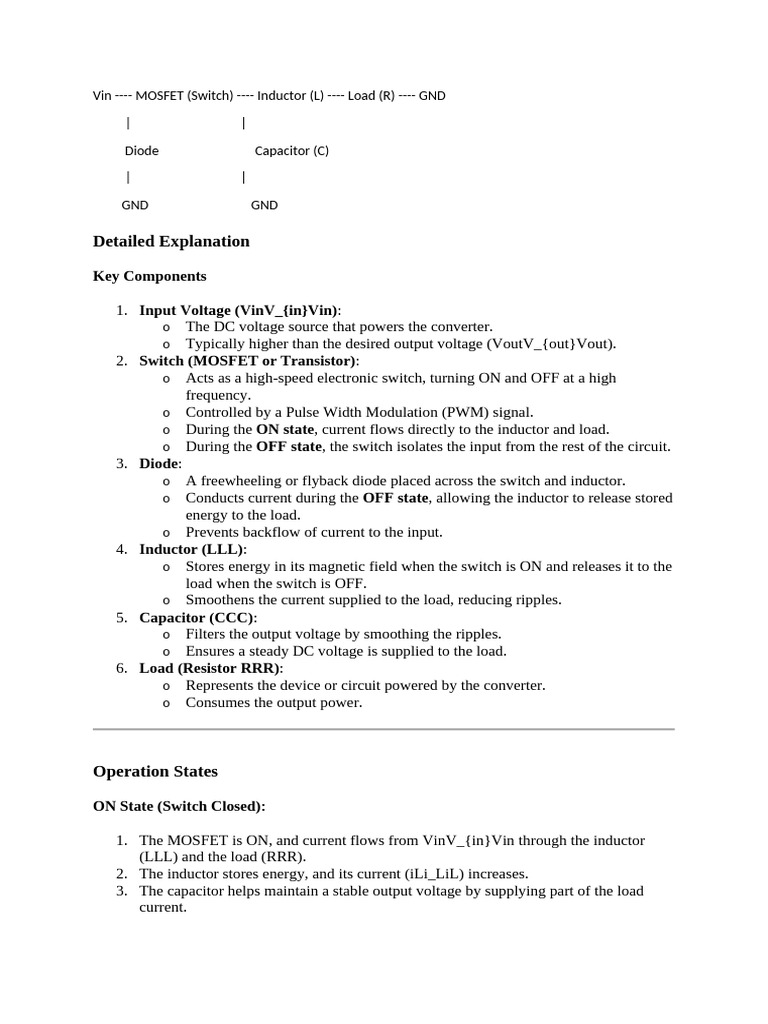 Buck Converter Circuit Overview | PDF | Electrical Engineering ...