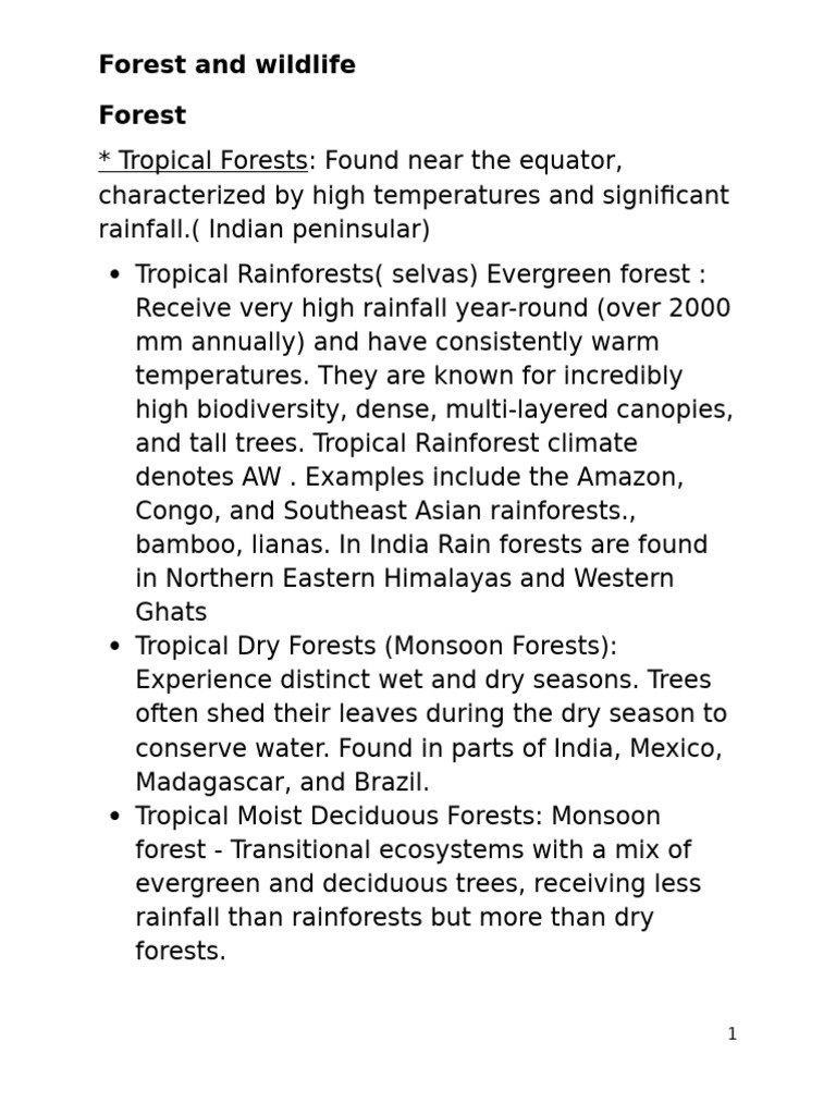 Geography Forest and Wildlife | PDF | Forests | Rainforest