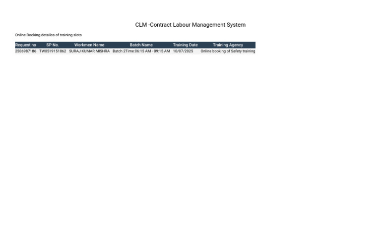 CLM - Contract Labour Management System | PDF