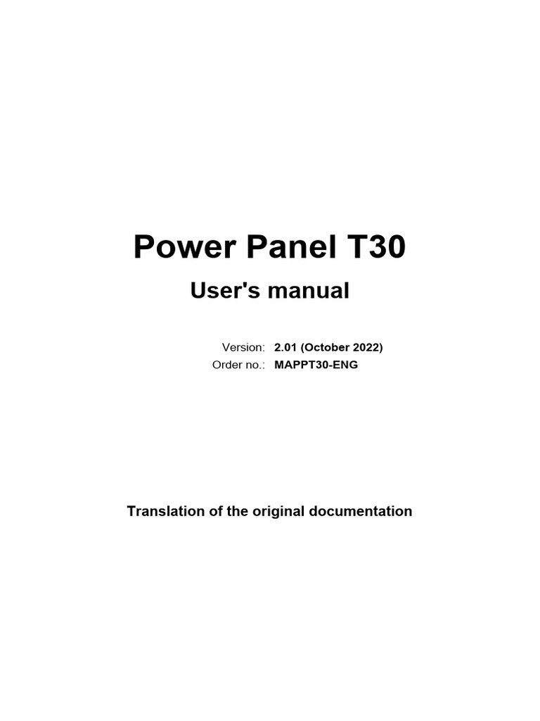 Power Panel T30 User Manual v2.01 | PDF | Electrostatic Discharge ...