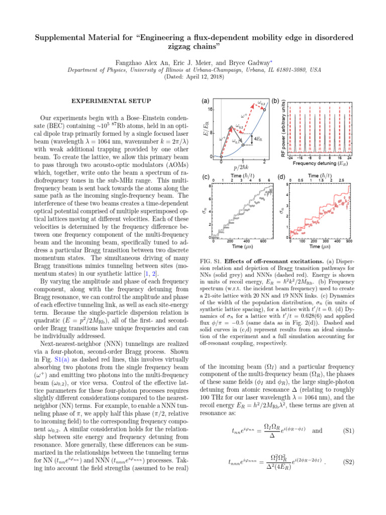 Engineering A Flux-Dependent Mobility Edge in Disordered Zigzag Chains - SPM | PDF | Spin ...