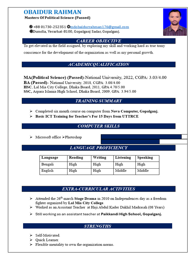 Political Science Graduate Resume | PDF