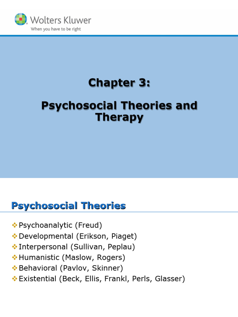 Chapter03 Psychosocial Theories & Therapy Summary Outline | PDF | Psychoanalysis | Psychotherapy