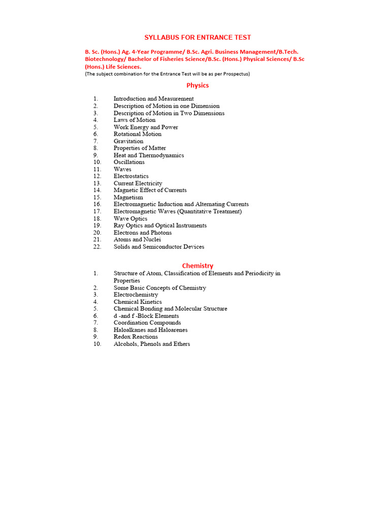 Updated Syllabus 26.05.2025 | PDF | Chemistry | Food Preservation