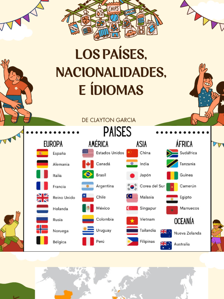 Los Países, Nacionalidades e Idiomas | PDF