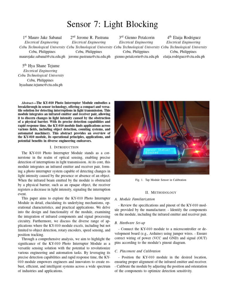 Sensor 7 Light Blocking-1 | PDF | Sensor | Accuracy And Precision