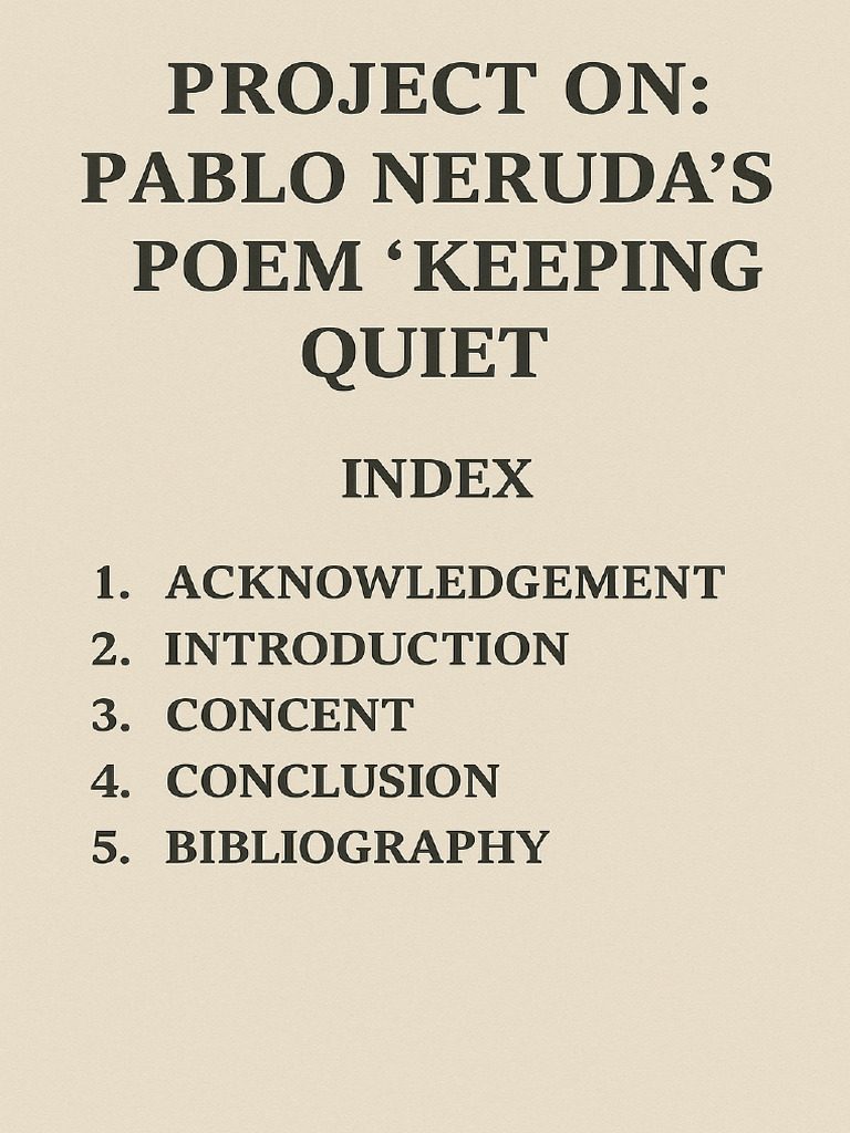 Keeping Quiet Project | PDF