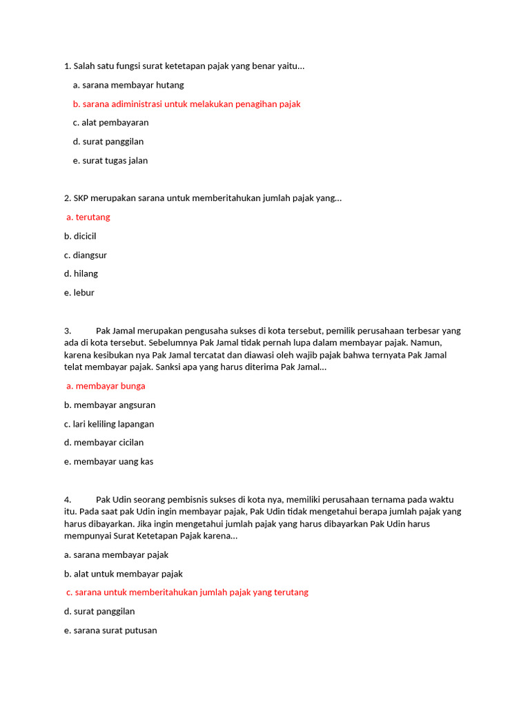 Soal Administrasi Pajak Kelompok 5 (SKP Dan SKPKB) | PDF