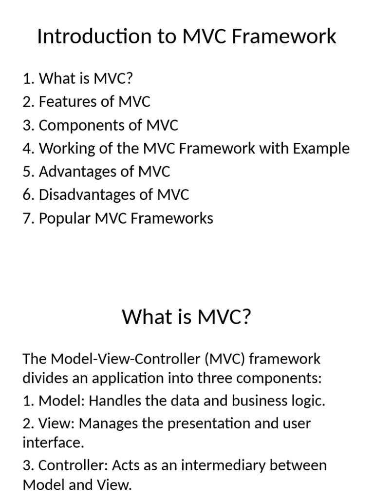 Lecture1 MVC Framework Intro | PDF