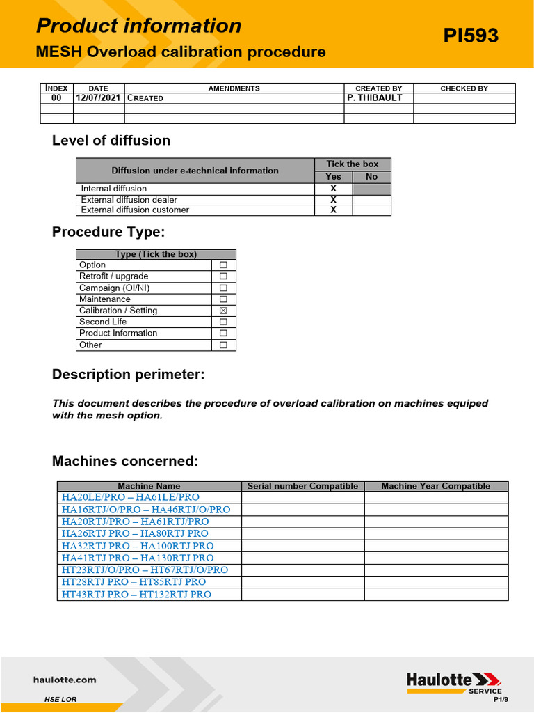 MESH Overload Calibration Procedure | PDF | Personal Protective Equipment