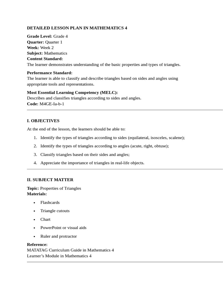 Detailed Lesson Plan q1w2 | PDF