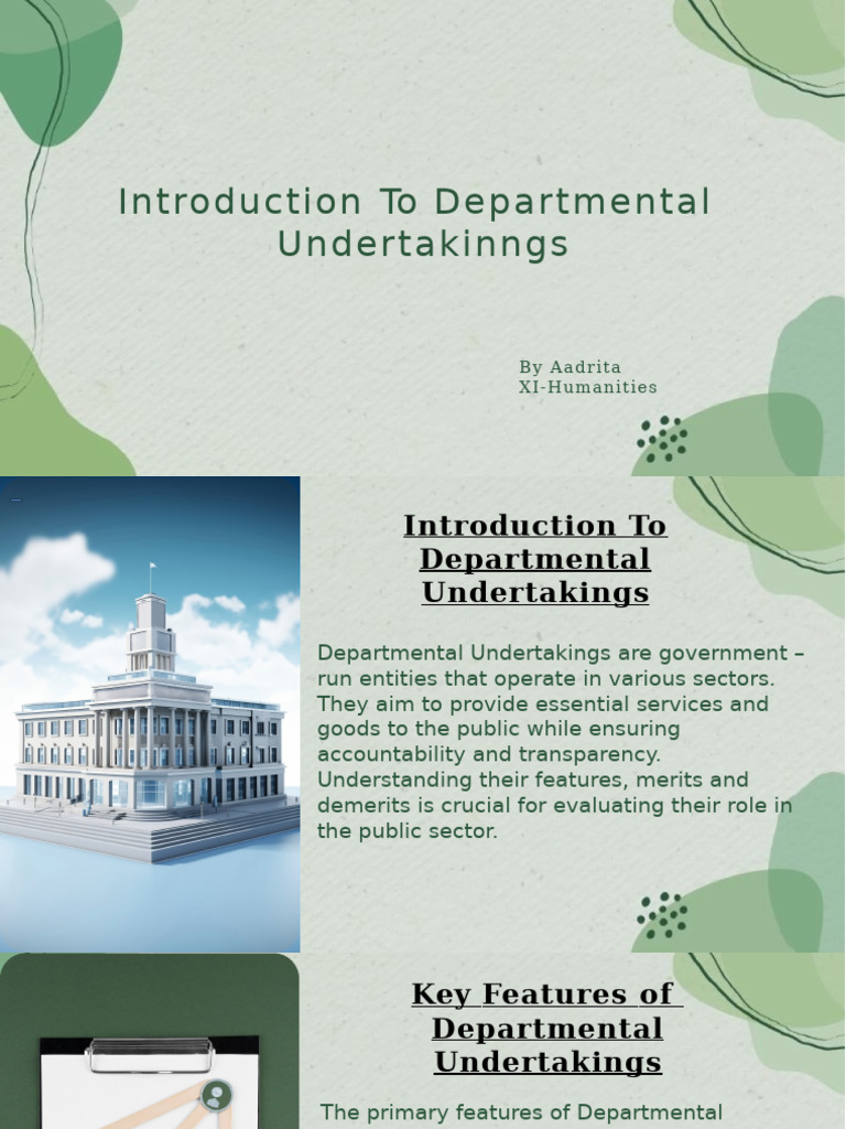 Merits and Demerits of Departmental Undertakings | PDF