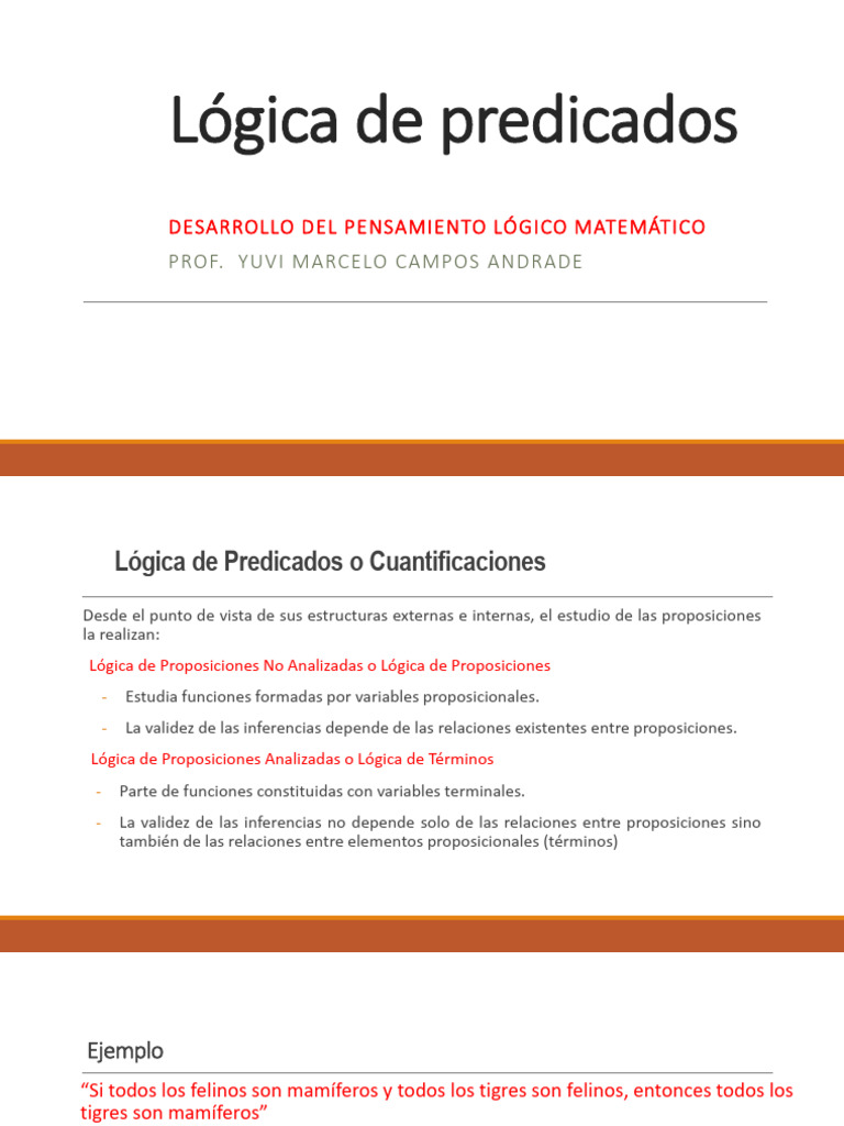 S04 - Clase (Logica de Predicados) | PDF | Proposición | Lógica