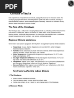 Class Ix Geography Chapter-4 Climate | PDF | Monsoon | Rain