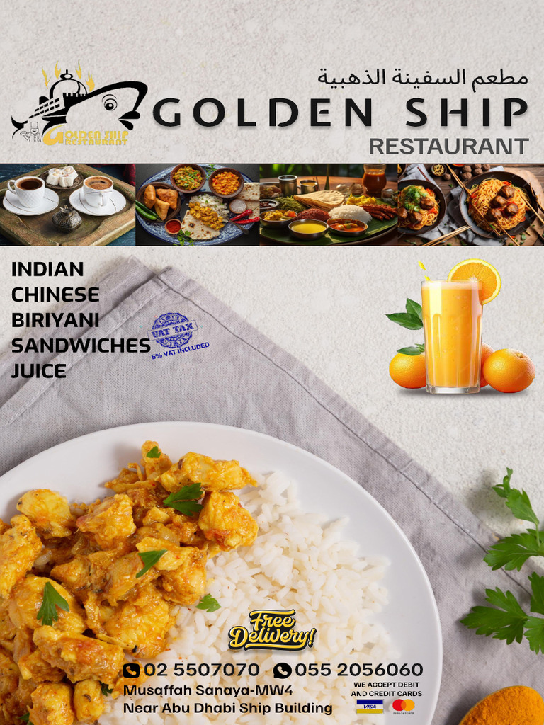 Golden Ship Menu Card Copy 1 | PDF | Noodle | Curry