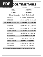 New Bell Timings | PDF
