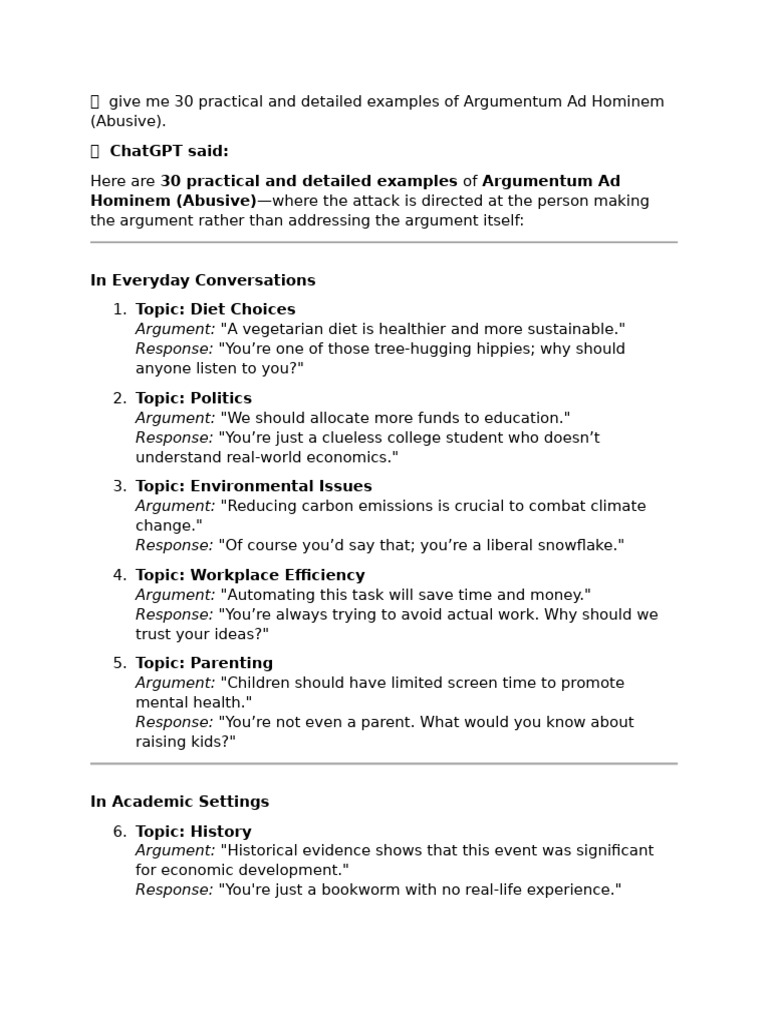 30 Abusive Ad Hominem Examples | PDF | Taxes | Electric Vehicle