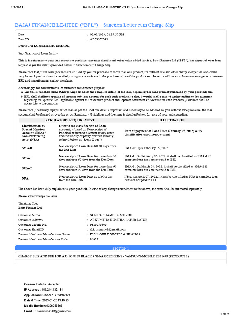 Charge Slip - 1725212105668 | PDF | Insurance | Loans