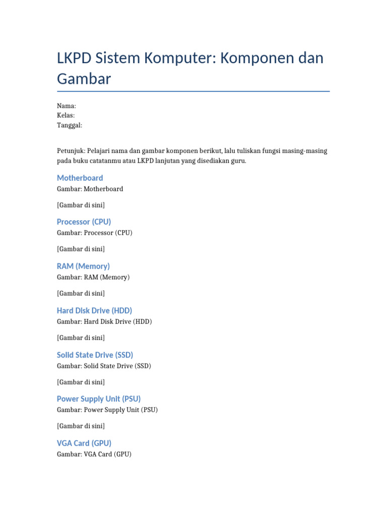 LKPD Sistem Komputer | PDF