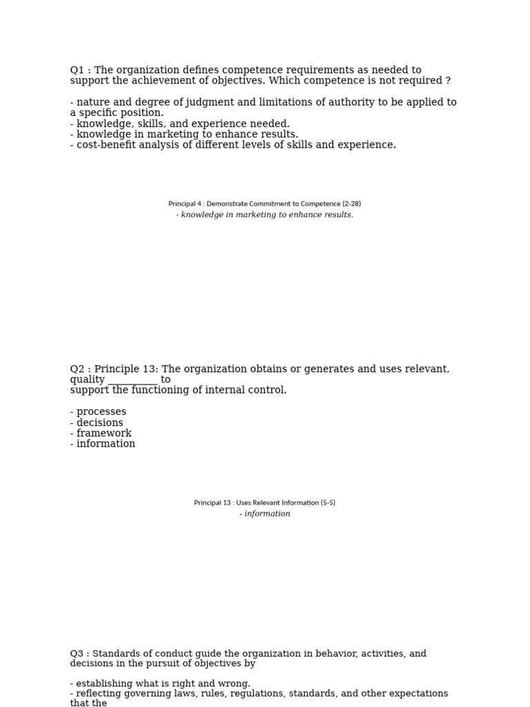 Principal 4: Demonstrate Commitment To Competence (2-28) : - Knowledge in Marketing To Enhance ...