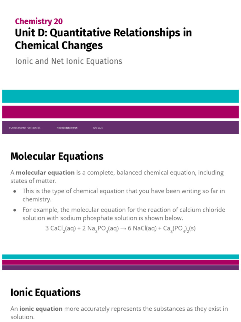 03 - Ionic and Net Ionic Equations | PDF | Chloride | Salt (Chemistry)
