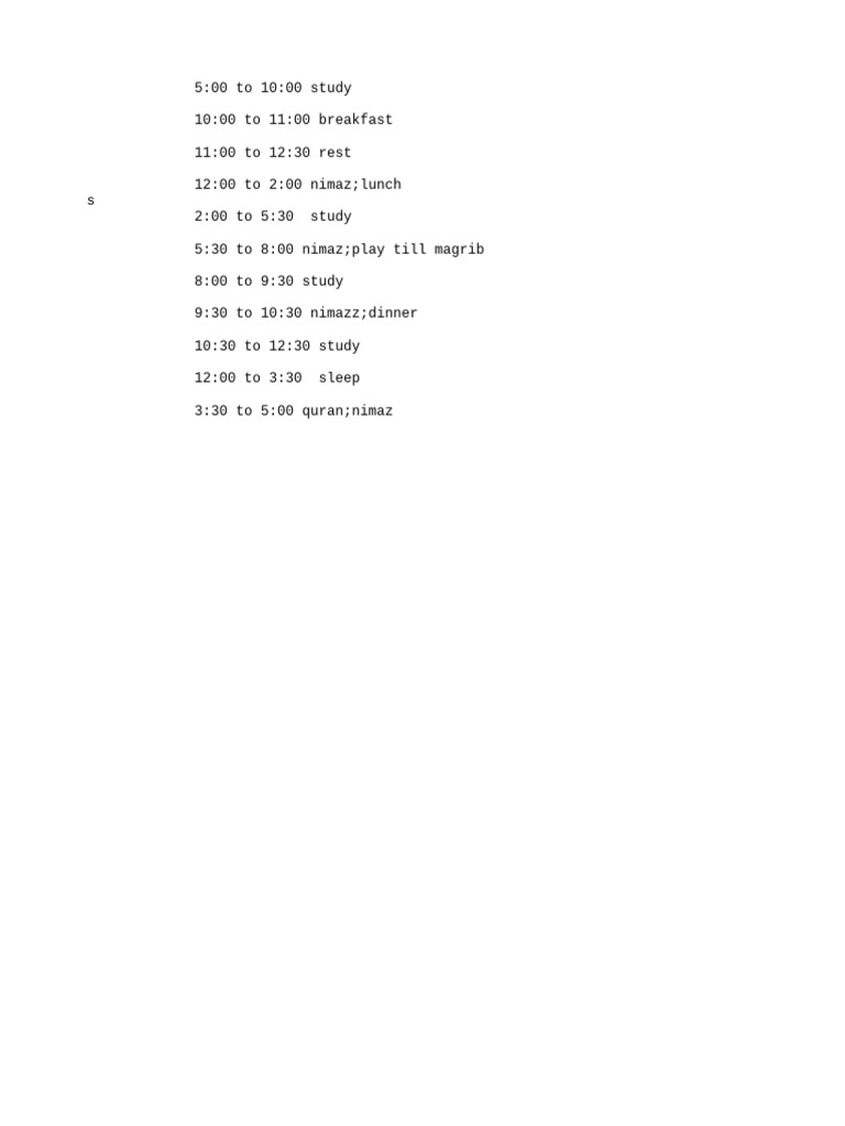 Time Table | PDF
