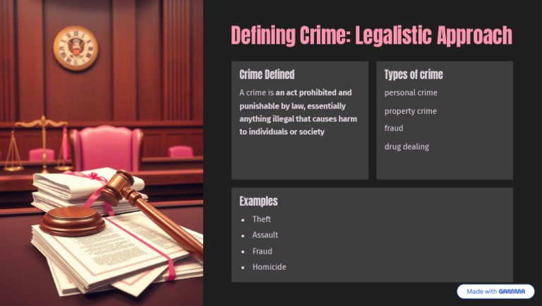 Defining Crime Legalistic Approach | PDF