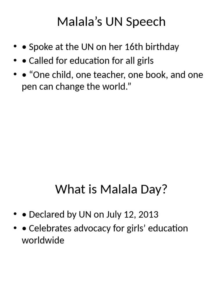 Malala Day Presentation Part2 | PDF