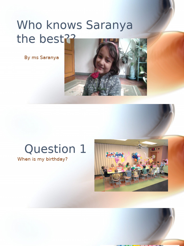 Who Knows Saranya The Best | PDF