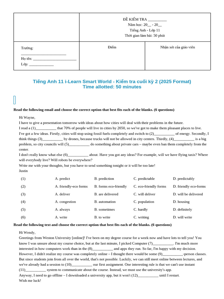 English 11 Final Exam Template | PDF | Learning | Virtual Reality