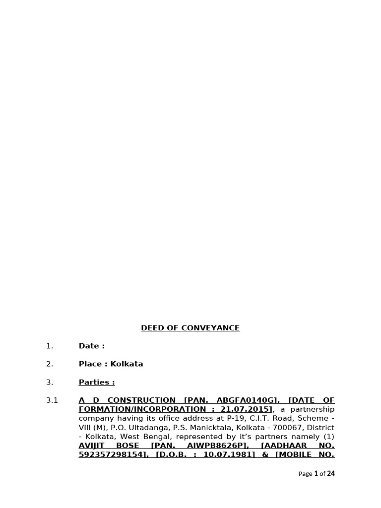 Shali Land Conveyance in Kolkata | PDF | Mortgage Law | Civil Law ...