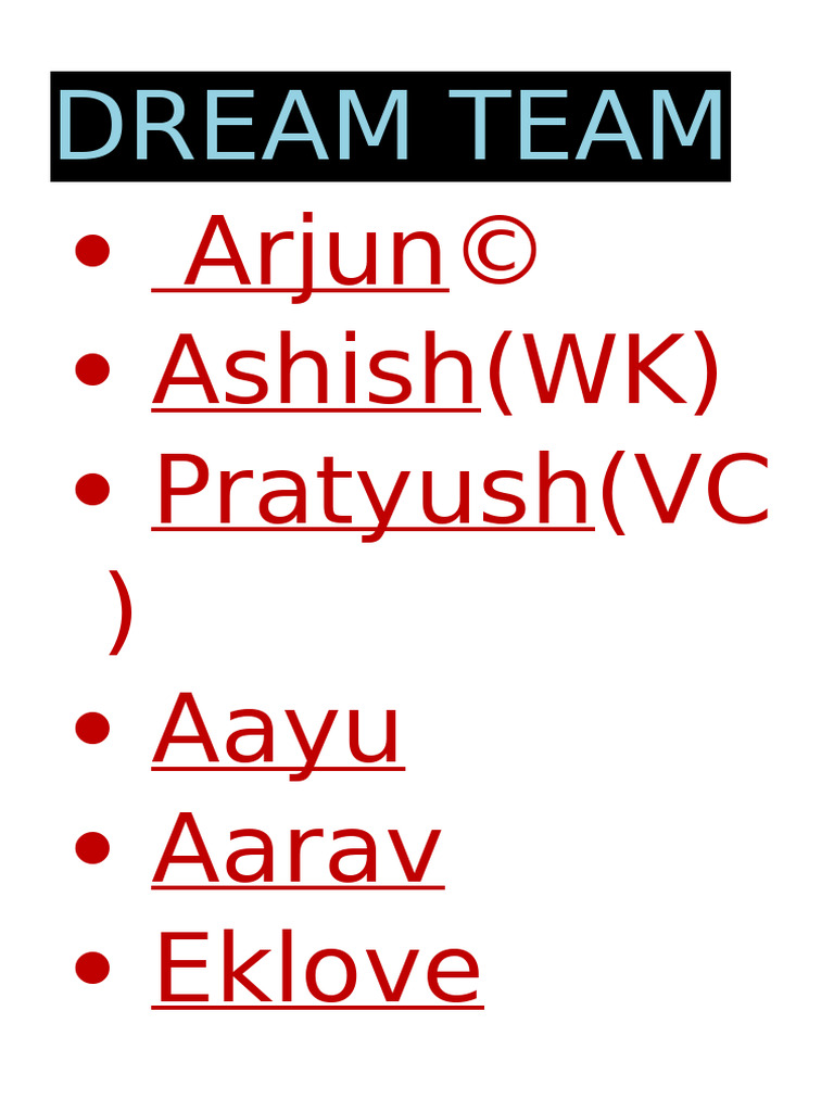 Dream Team | PDF