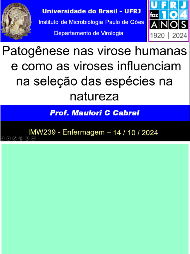 Aula Teórica Sobre Patogênese Nas Viroses Humanas | PDF | Vírus ...