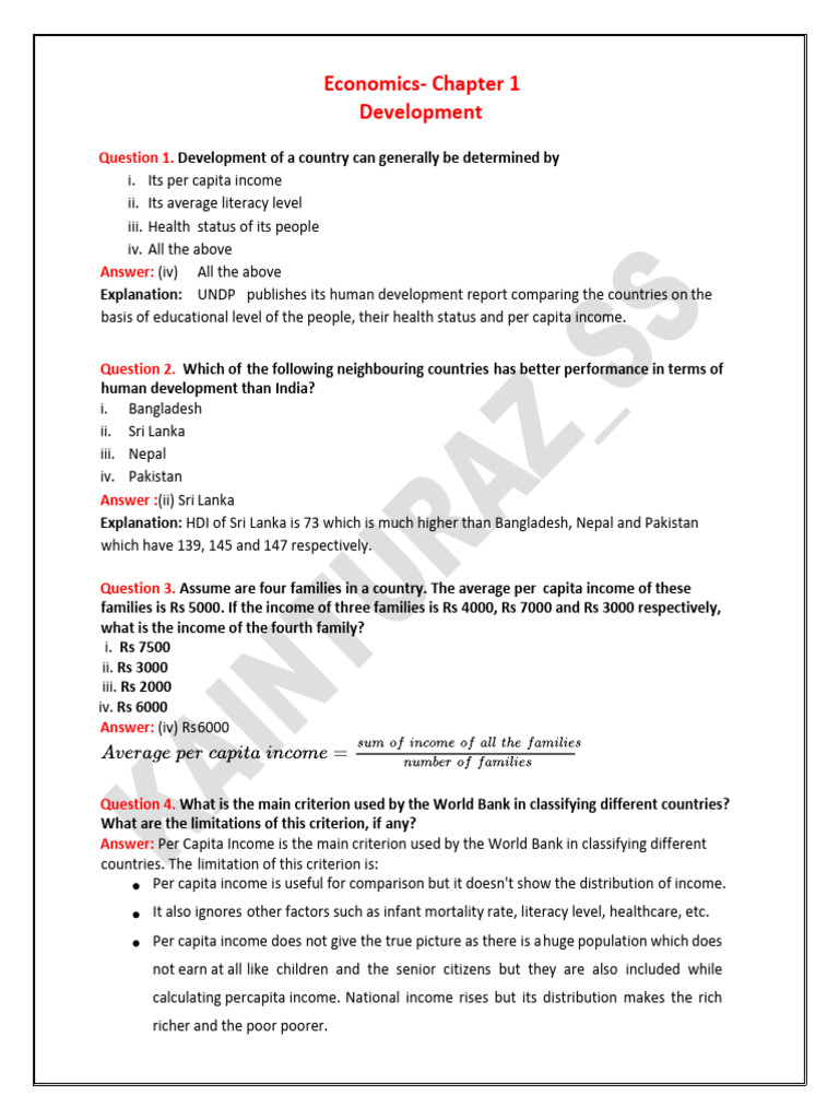Ch1 - Development Part1 | PDF | Human Development Index | Wealth