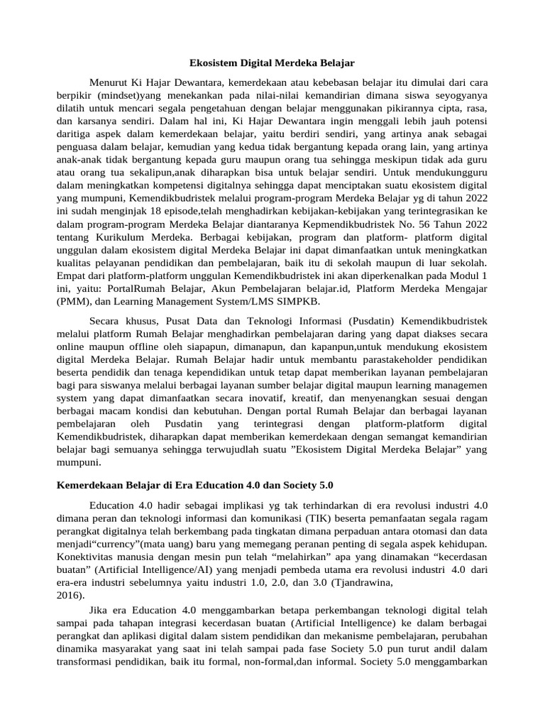 Ekosistem Digital Merdeka Belajar | PDF