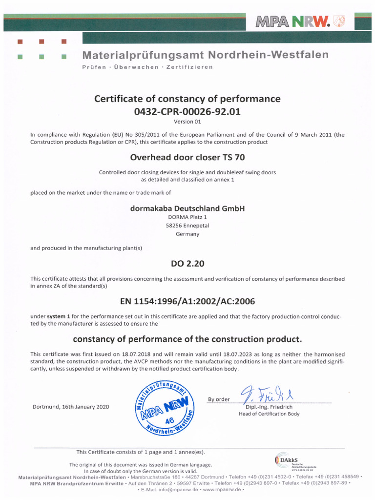 TS 70 Certificate PDF | PDF
