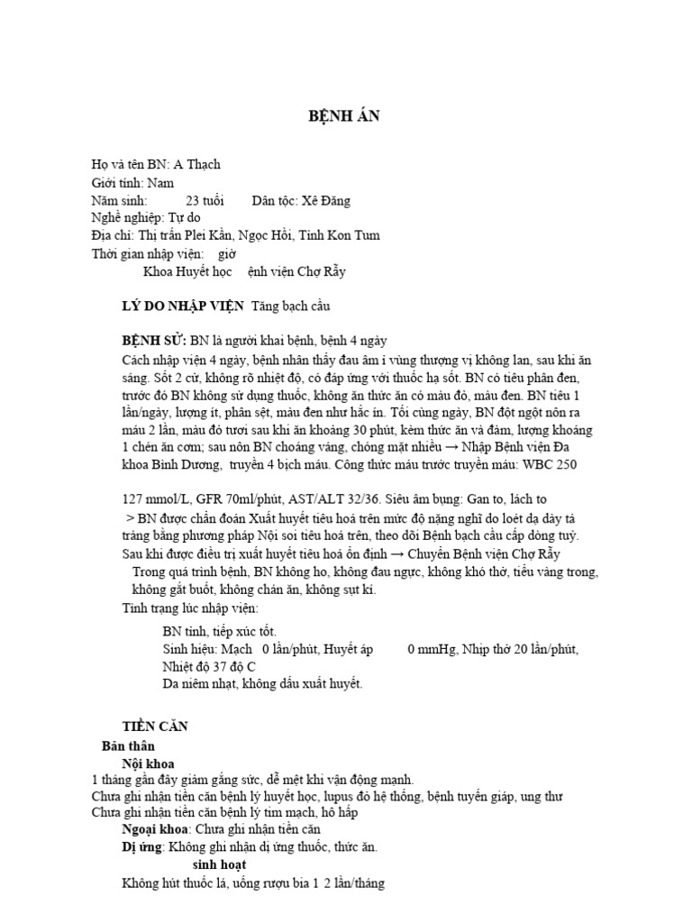 Bệnh Án CML | PDF