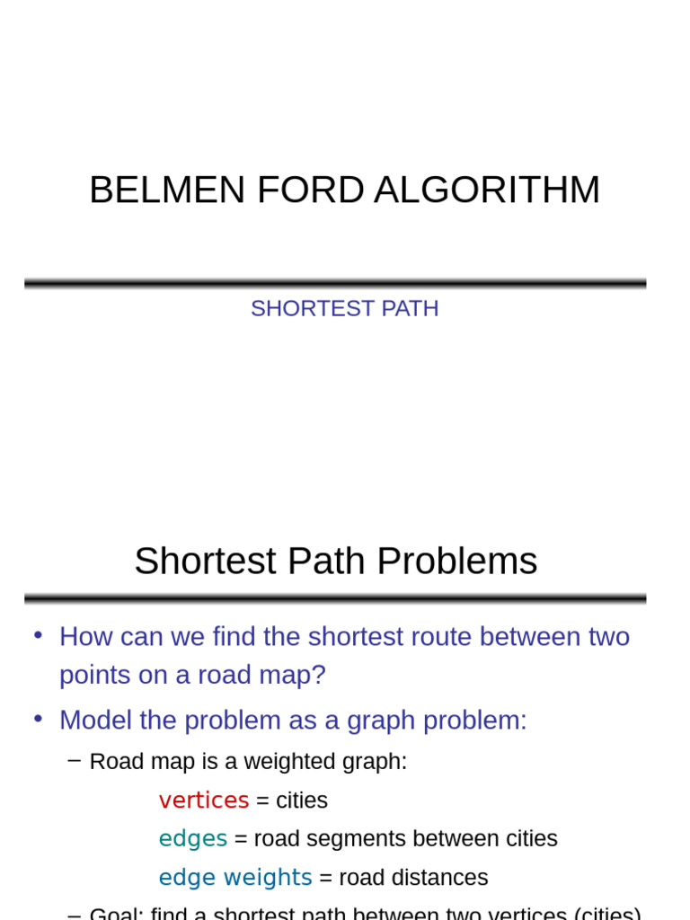 Belmen Ford Algorithm | PDF | Computational Complexity Theory | Computational Problems