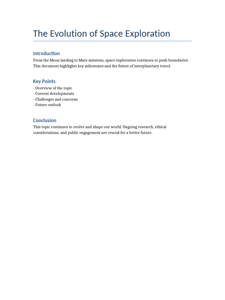 The Evolution of Space Exploration | PDF