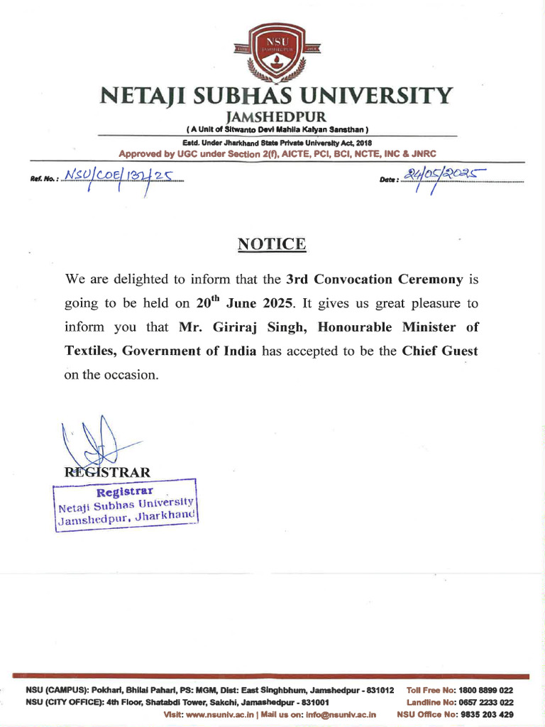 Convocation Notice | PDF