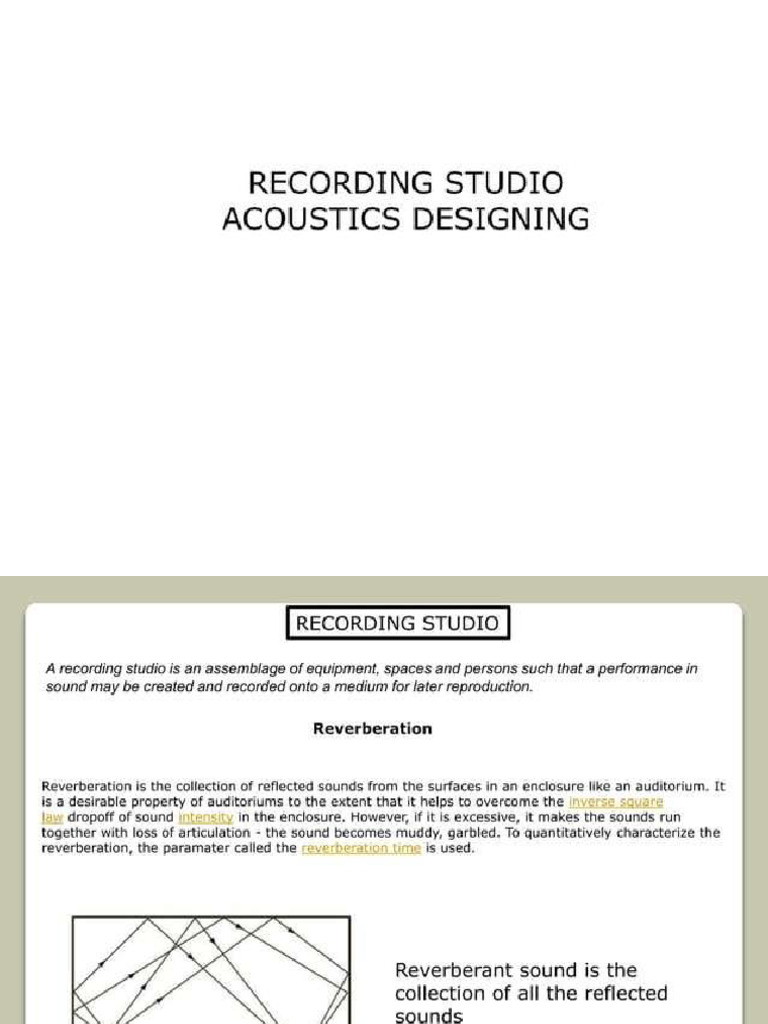 Acoustics - Recording Studio - Lecture 5 | PDF
