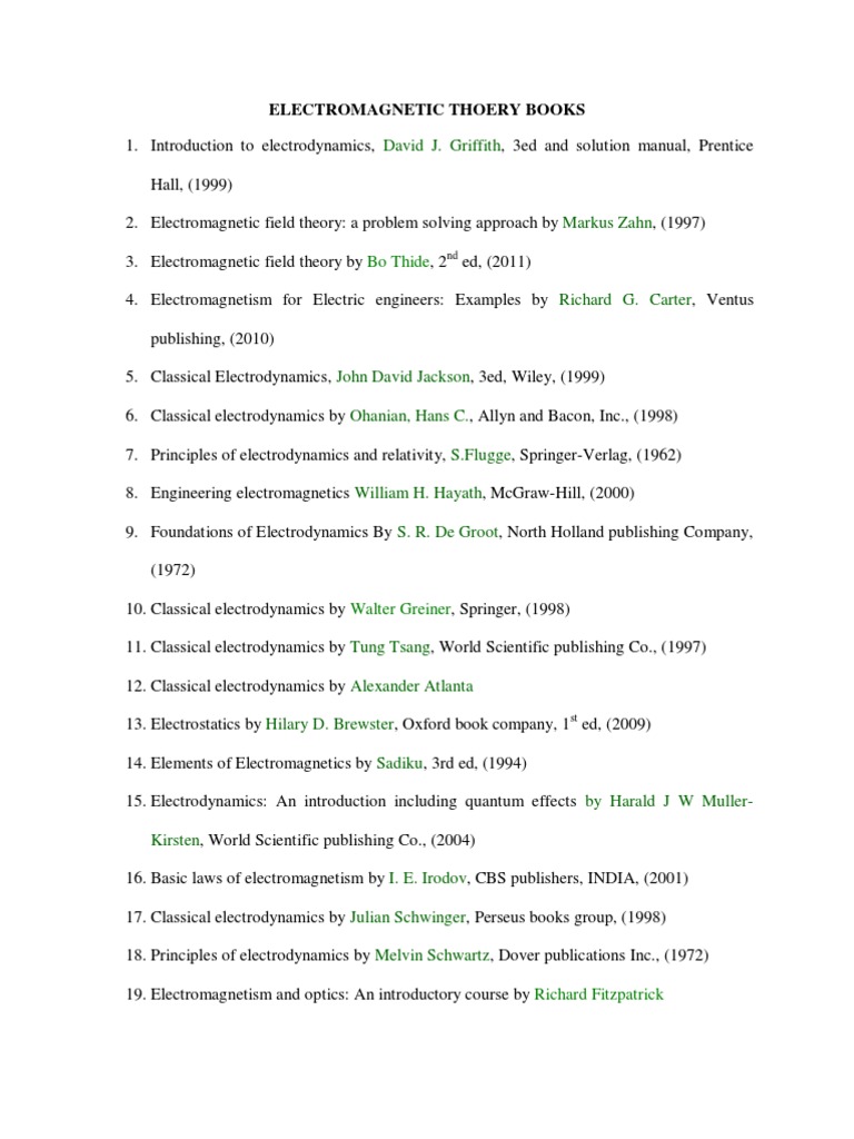Electromagnetic Thoery Books | PDF