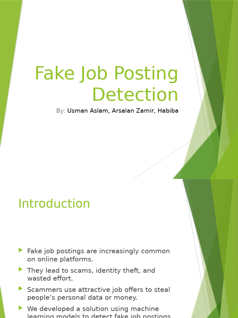 Updated Fake Job Posting Detection Presentation | PDF | Accuracy And ...