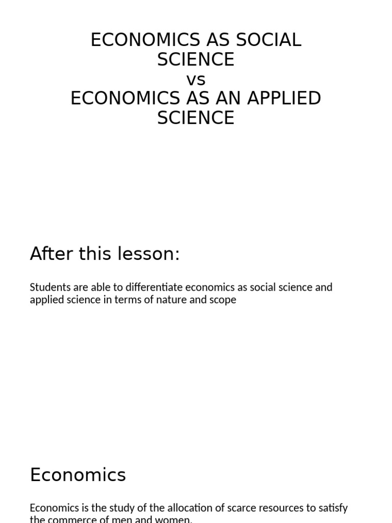 Applied Econ - Lesson 1 | PDF | Economics | Demand