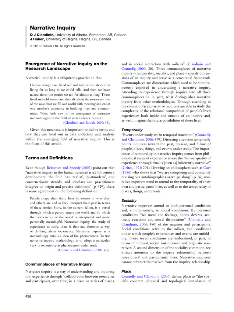 Narrative Inquiry Research Paper | PDF | Narrative | Inquiry
